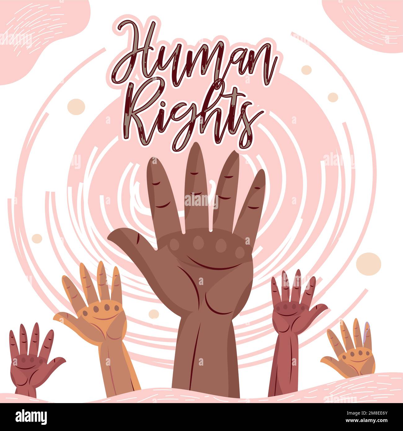 Group of hands protesting for rights Human rights concept Vector Stock ...