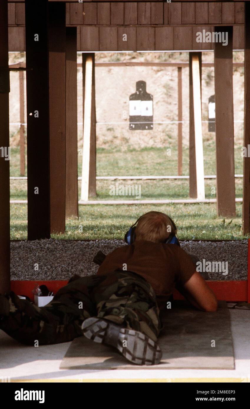 SGT. David Ayers, 40th Explosives Ordnance Disposal Flight, sights in ...