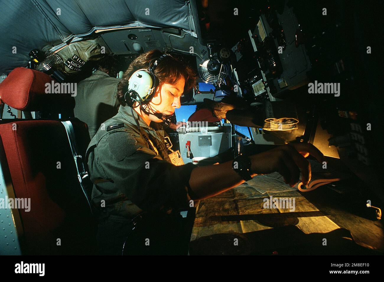 First LT. Kathy Hambleton, the navigator aboard a KC-135 Stratotanker ...
