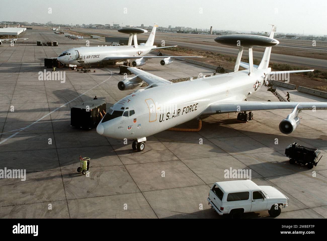 E-3 Sentry aircraft of the 552nd Airborne Warning and Control Wing are ...