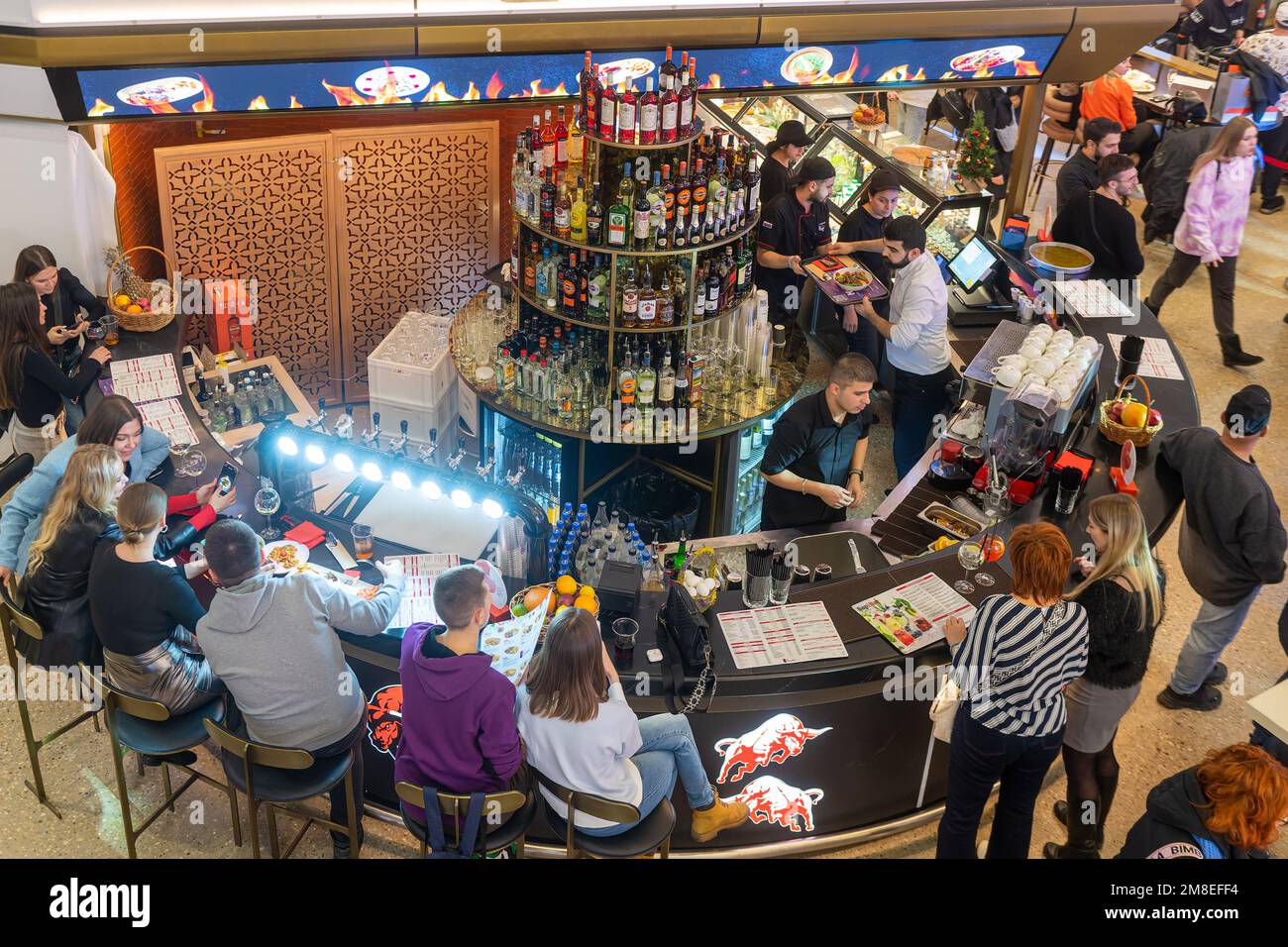 Moscow. Bar in the territory of new space 'Depot. Three stations' Stock ...