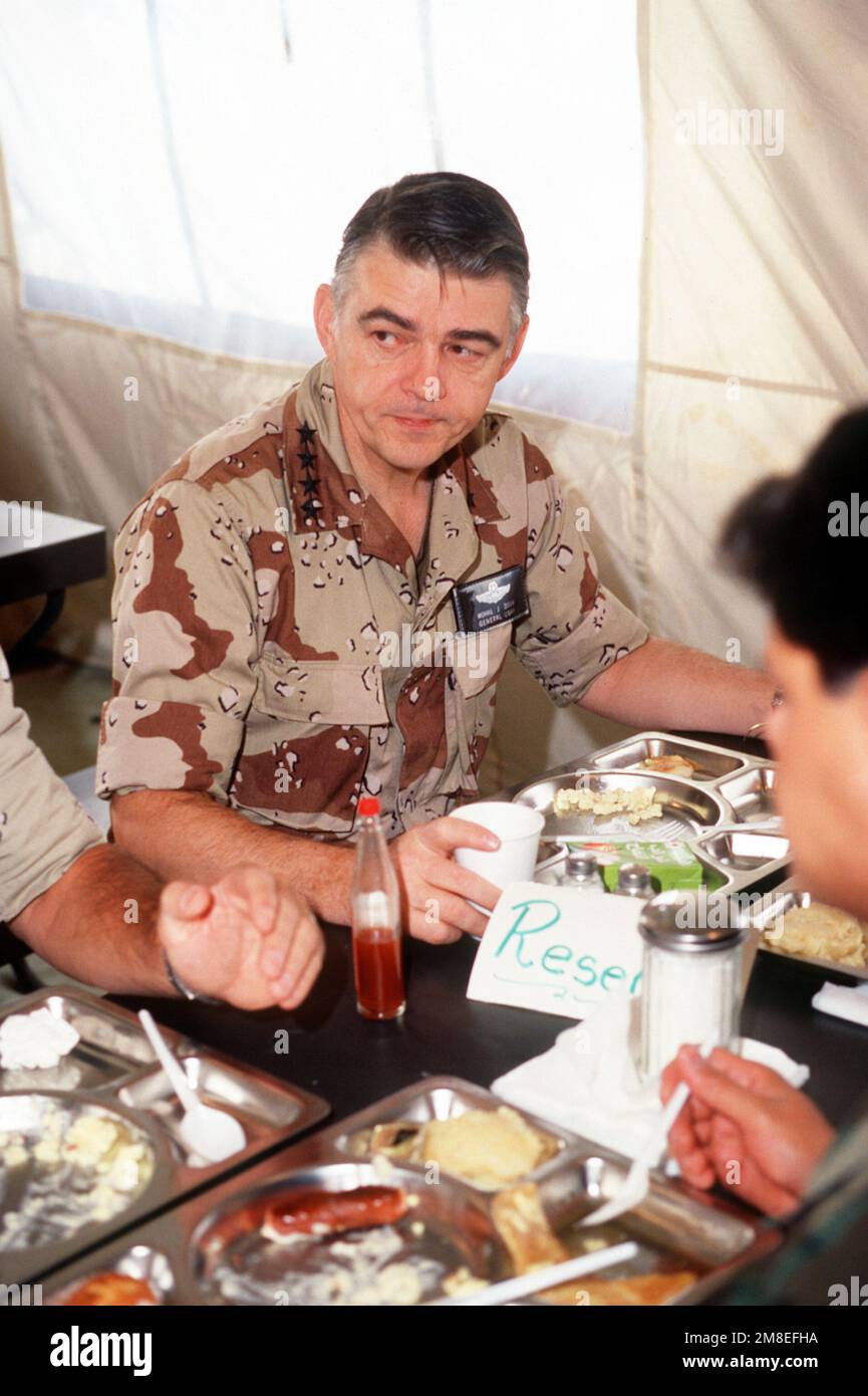 GEN. Michael Dugas, chief of staff, U.S. Air Force, eats breakfast at ...