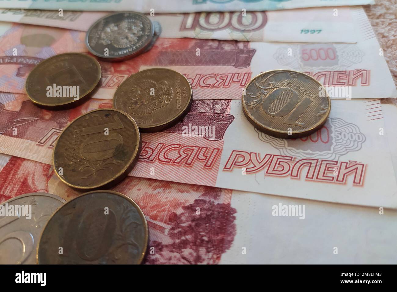 Russian Federation. Saint-Petersburg. Cash, money. Paper money, Russian ...