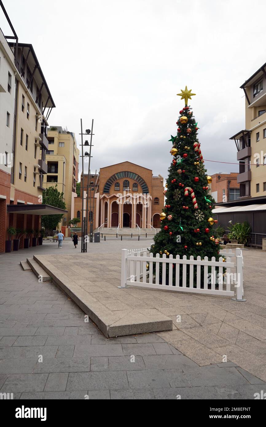 Christmas tree and the greek orthodox church of the Resurrection of the ...