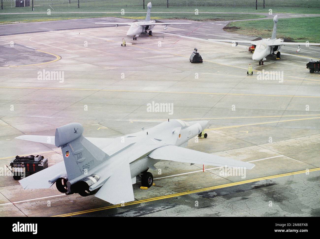EF-111 Raven aircraft of the 366th Tactical Fighter Wing stand on the ...