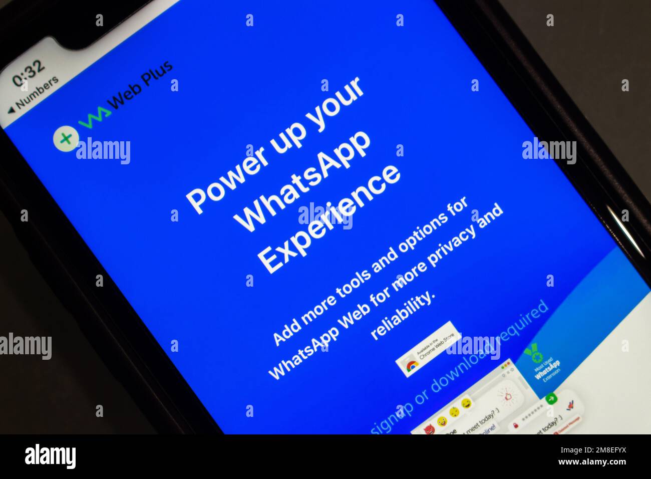 Vancouver, CANADA - Dec 9 2022 : WA Web Plus website seen in an iPhone ...