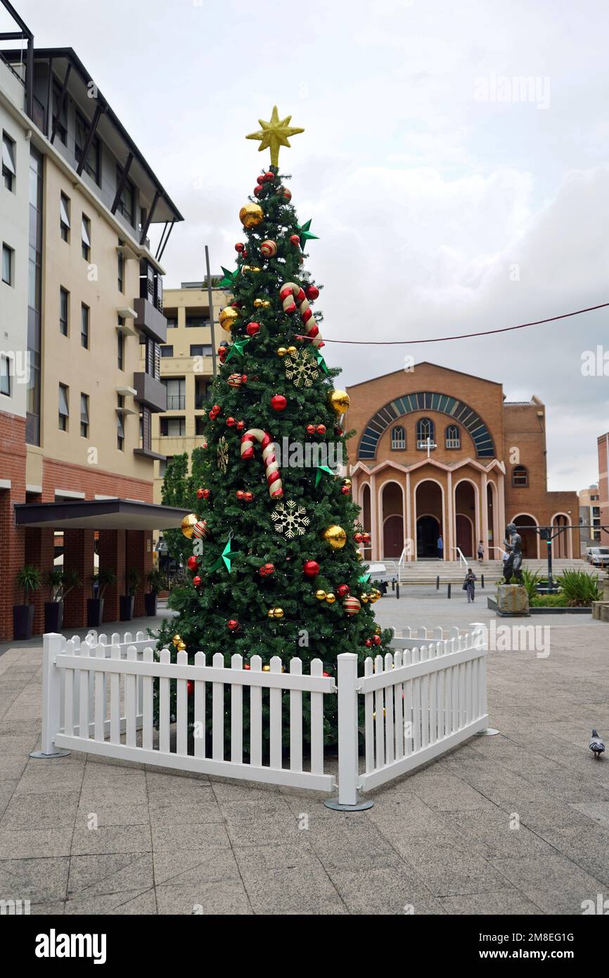 Christmas tree and the greek orthodox church of the Resurrection of the ...