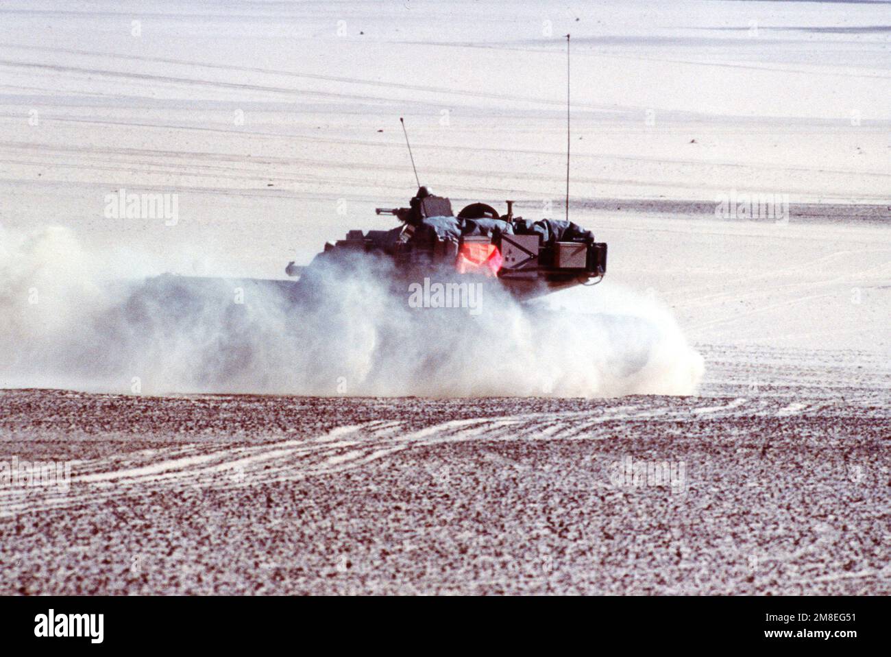 An M-1 Abrams main battle tank moves across the desert during exercise ...