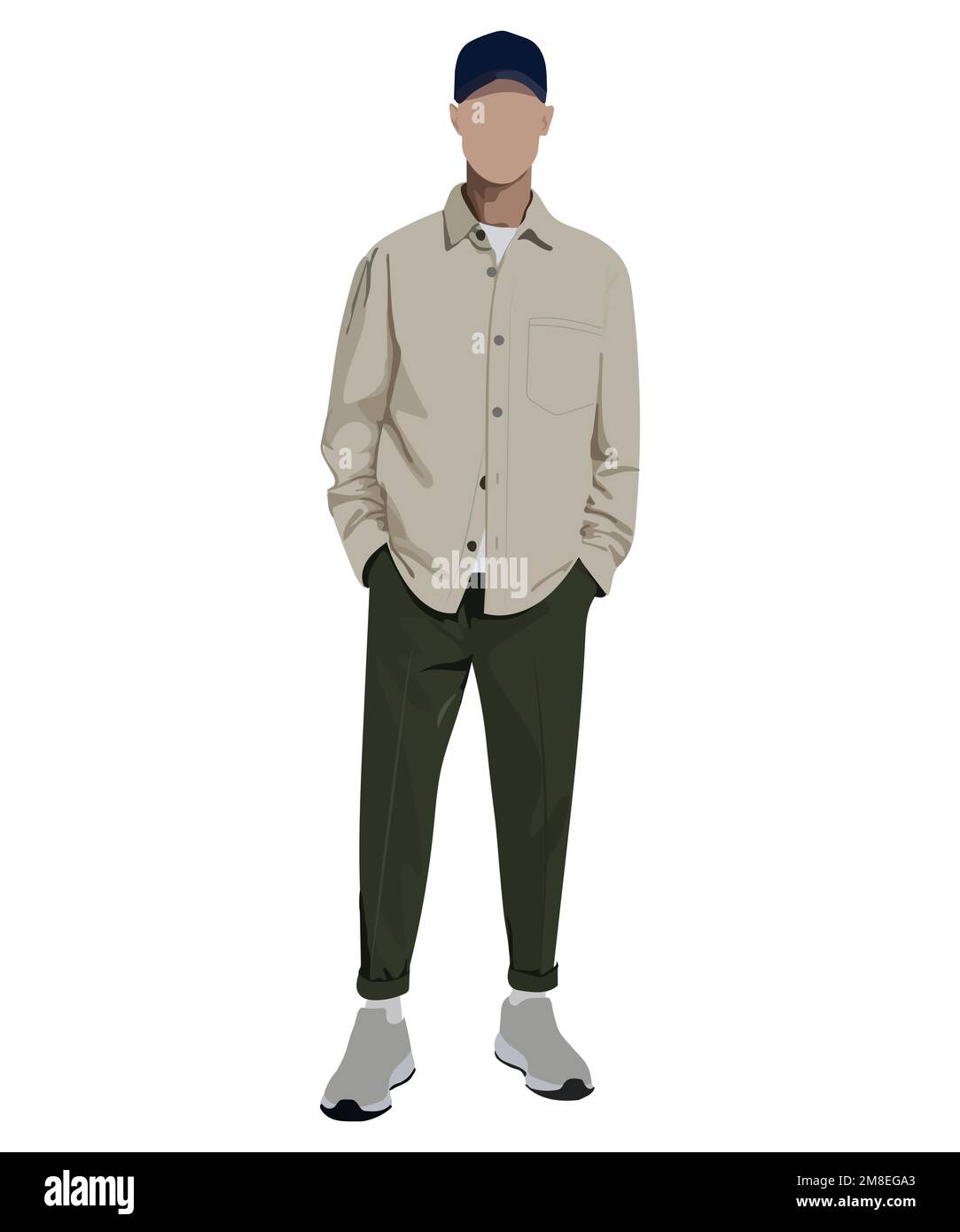 Stylish guy in fashionable and modern clothes on a white background ...
