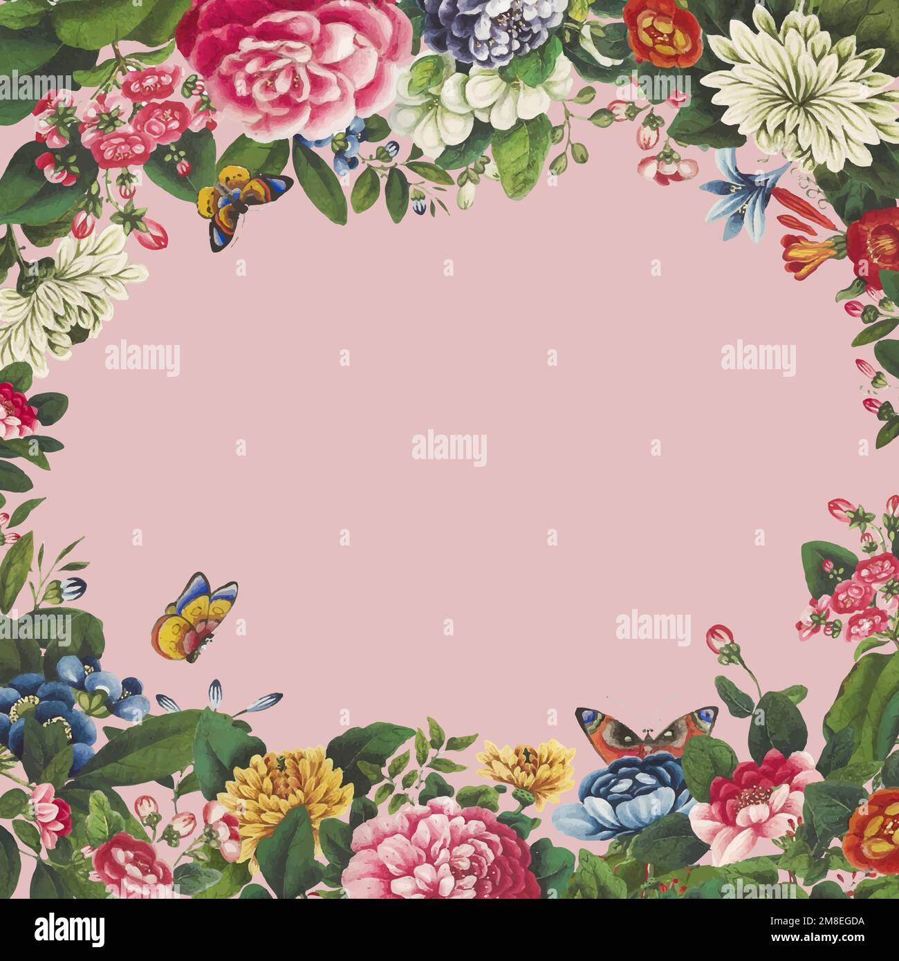 Vintage hand drawn flower frame vector Stock Vector Image & Art - Alamy