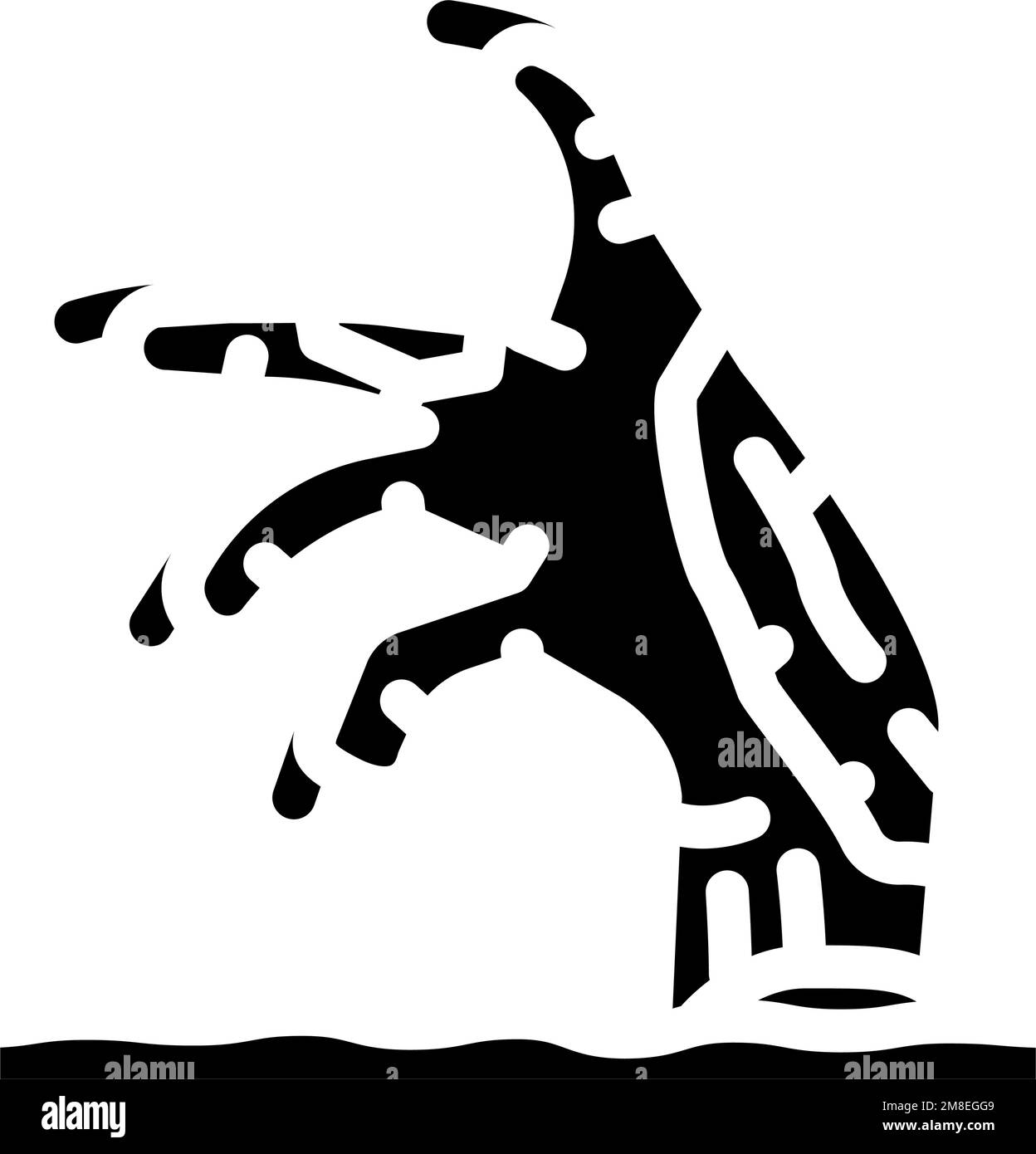 hand scary zombie glyph icon vector illustration Stock Vector Image ...