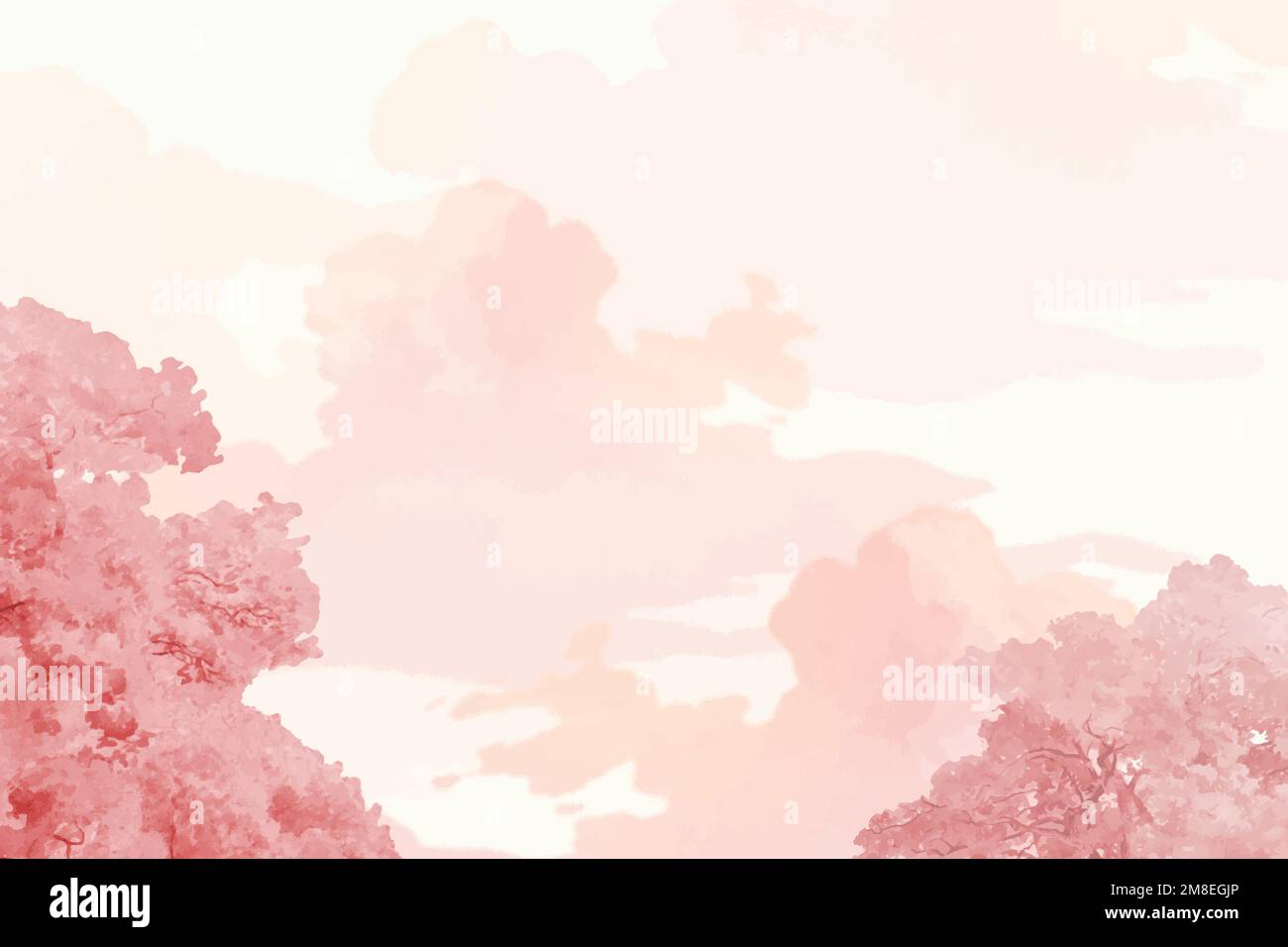 Pink trees and sky banner vector Stock Vector Image & Art - Alamy