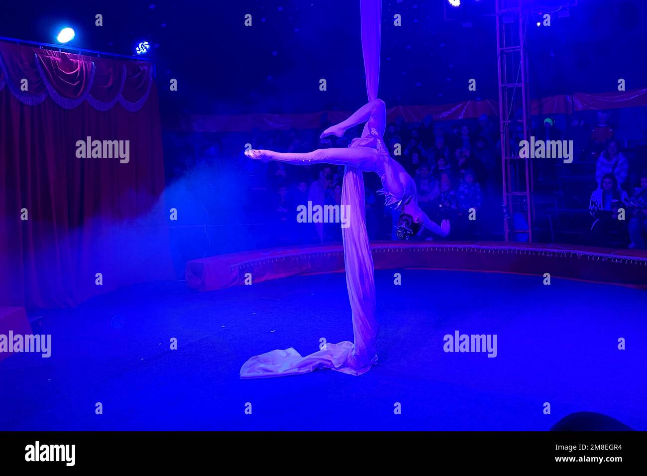 Russian federation. Feningrad region, Murino, . Circus performance, New Year's show circus tent ...