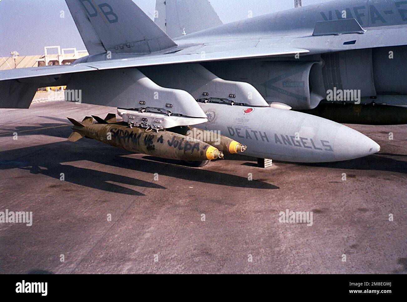 A view of part of the ordnance load carried by a Marine Fighter Attack ...