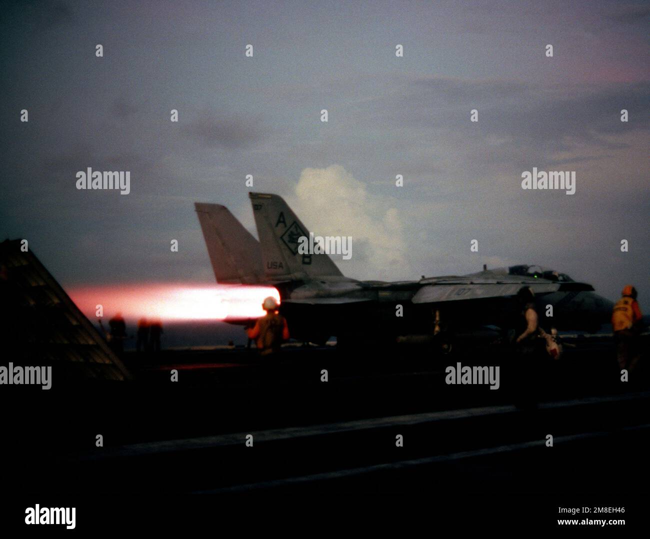 Fighter Squadron 102 (VF-102) F-14A Tomcat aircraft is launched from ...