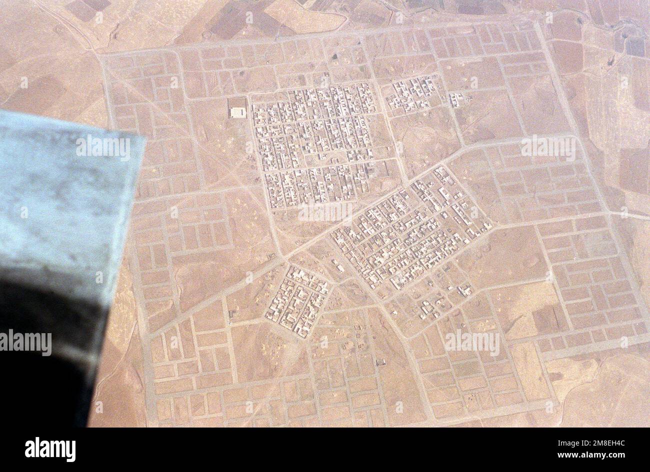 An aerial view of a suburb north of Moruk, Iraq as viewed from a ...