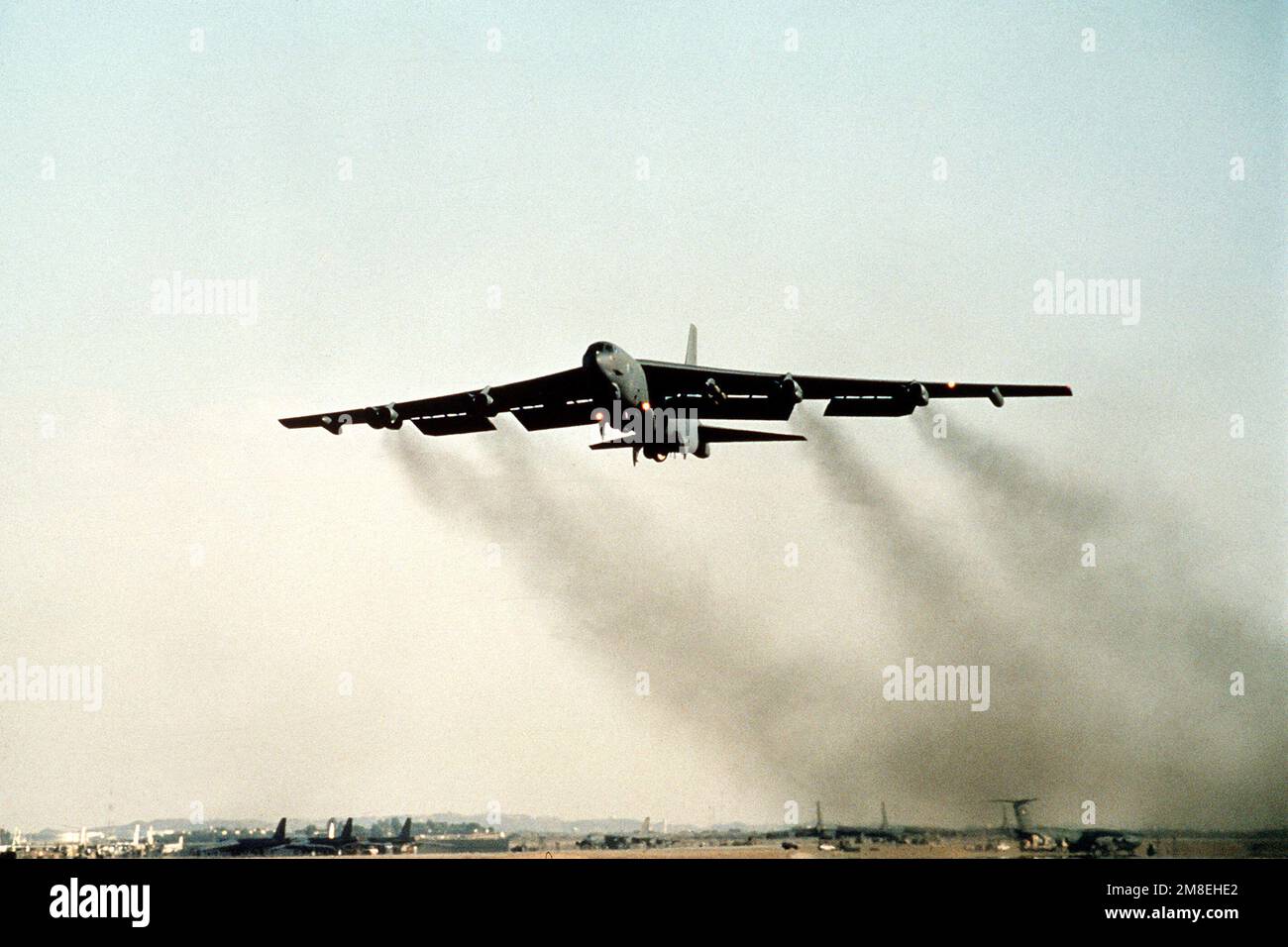 A B-52G Stratofortress bomber aircraft of the 1709th Bomb Wing takes ...