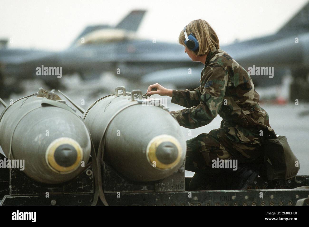 STAFF SGT. Karen Fulce, 401st Aircraft Generation Squadron, checks over ...