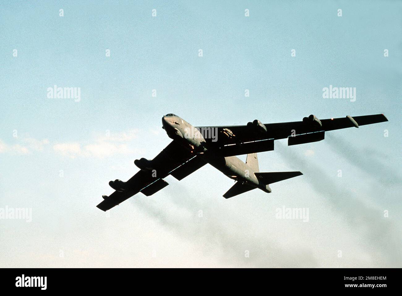 A B-52G Stratofortress bomber aircraft of the 1709th Bomb Wing, armed ...