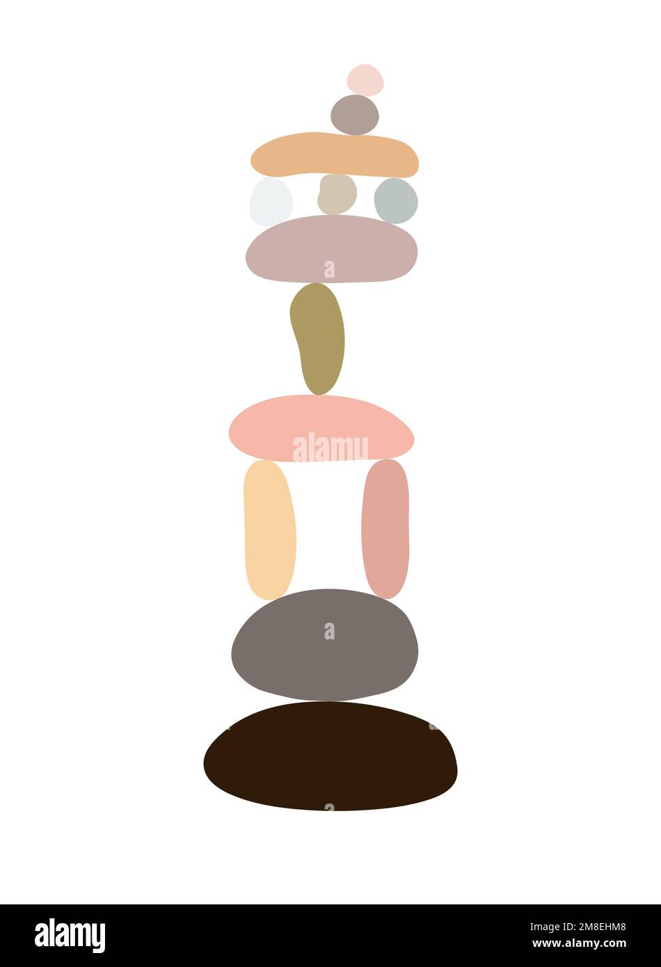 Zen stones cairns simple abstract flat style vector illustration, relax ...