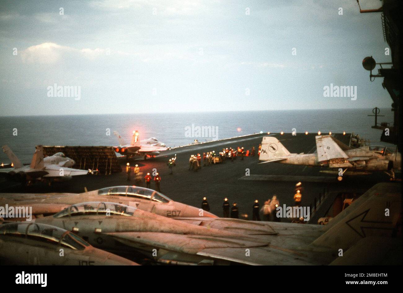 A Strike Fighter Squadron 81 (VFA-81) F/A-18C Hornet aircraft on the No ...