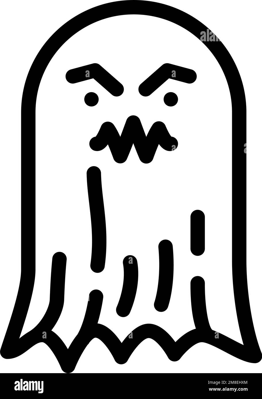 scary ghost line icon vector. scary ghost sign. isolated contour symbol ...
