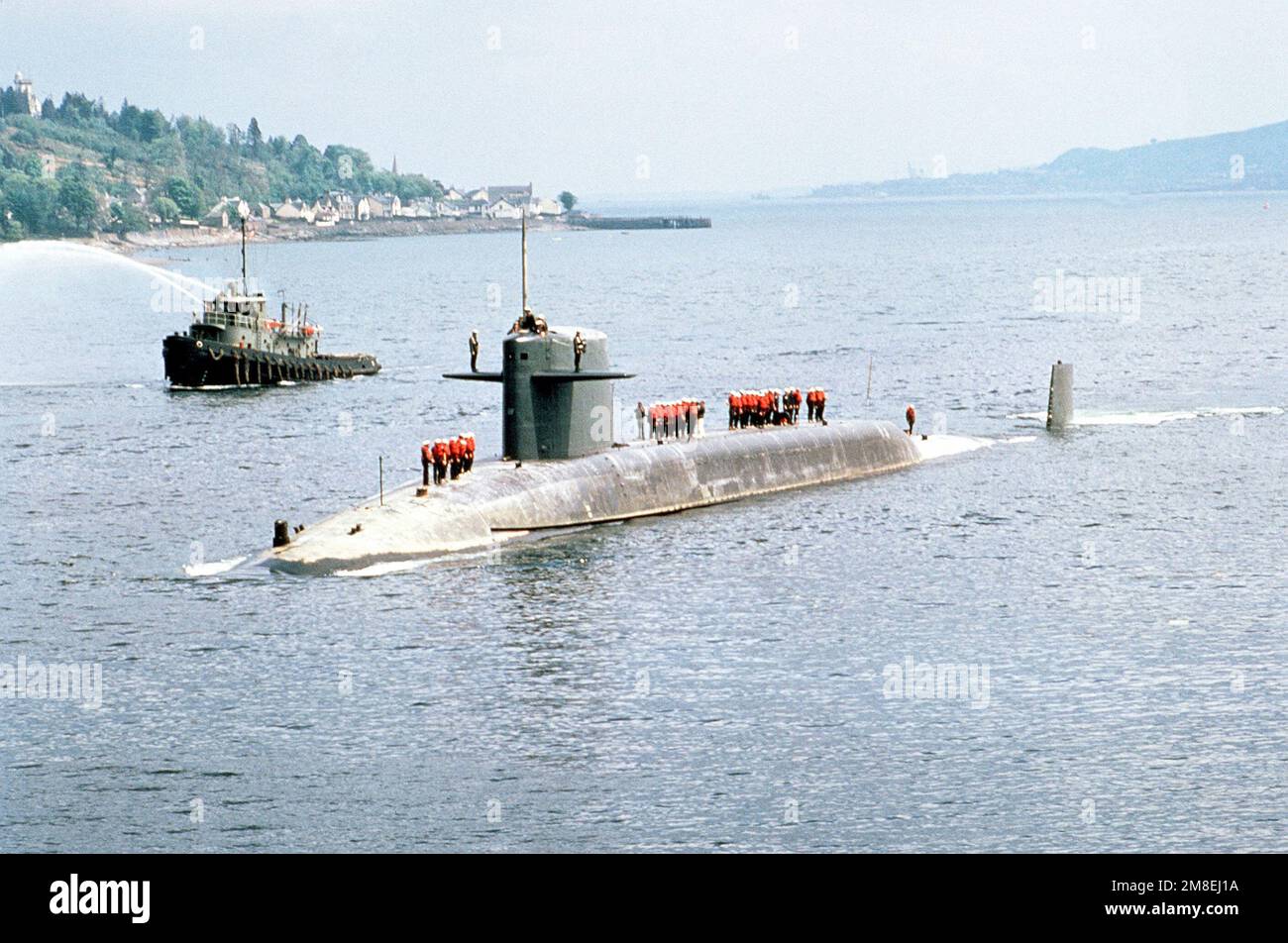 The nuclear-powered strategic missile submarine USS JOHN C. CALHOUN ...