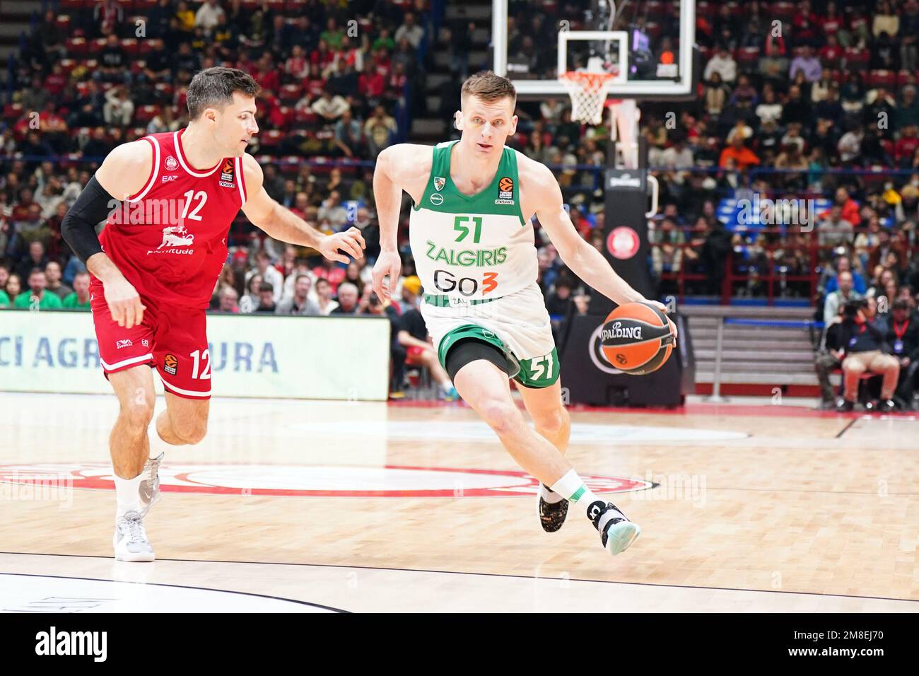 Italy. 13th Jan, 2023. EA7 EMPORIO ARMANI MILAN vs. ZALGIRIS KAUNAS ...
