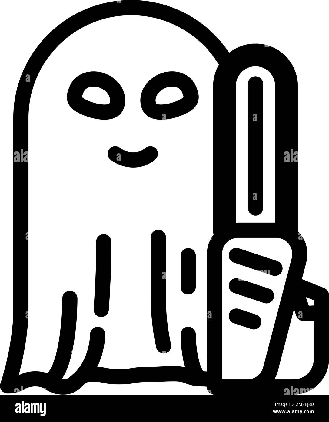 horror ghost line icon vector. horror ghost sign. isolated contour ...
