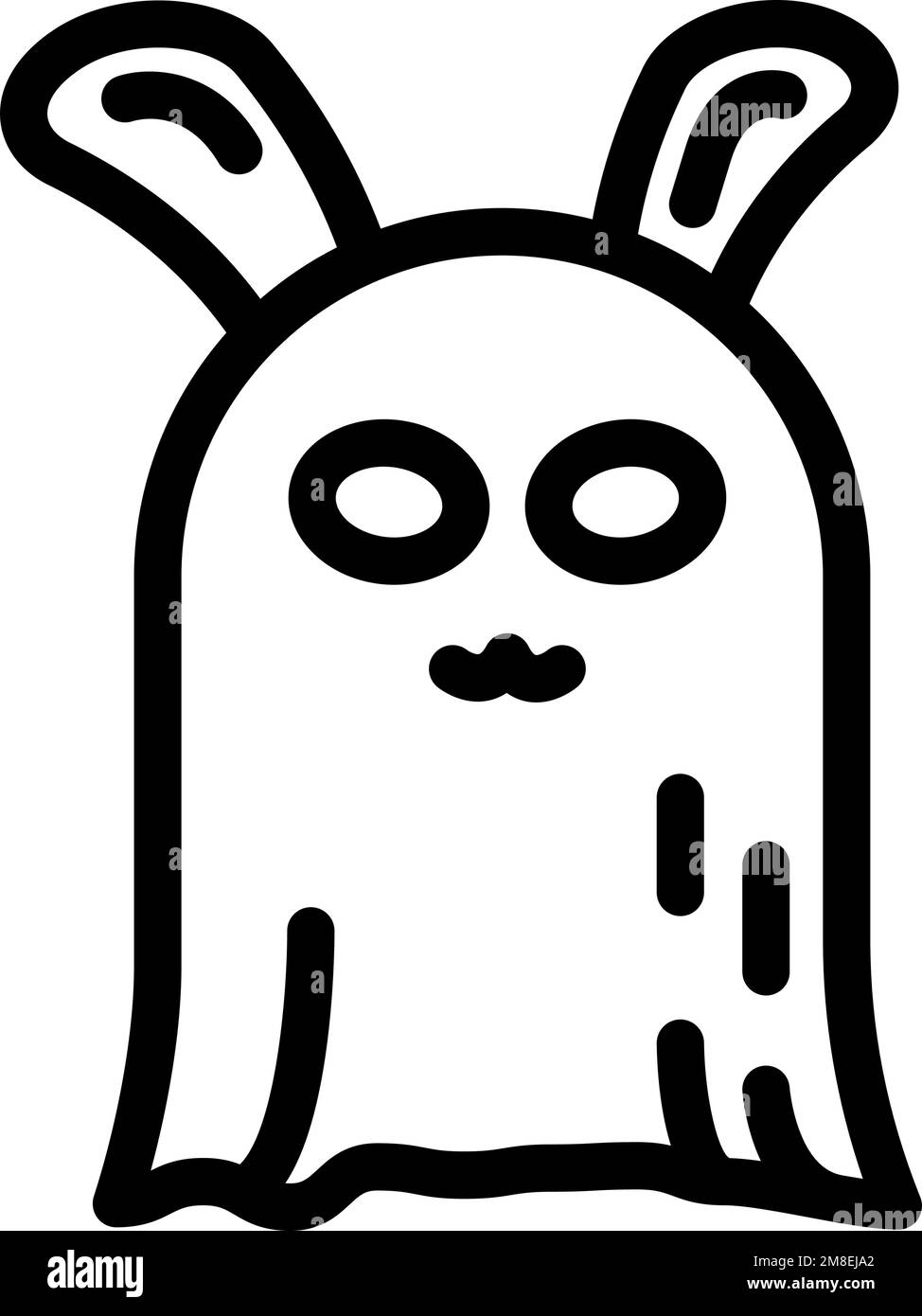 bunny ghost line icon vector. bunny ghost sign. isolated contour symbol ...