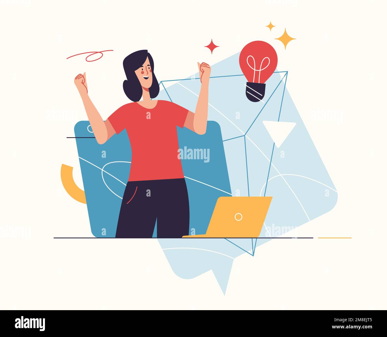 Vector illustration on the subject of creativity, generating innovative ...
