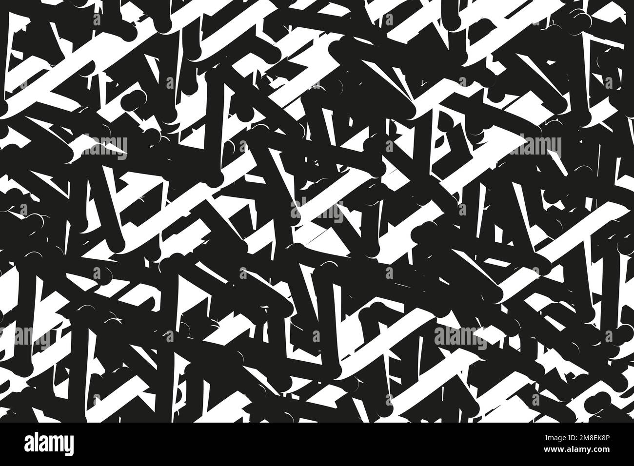 Black and White Line Segments Seamless Pattern Stock Vector Image & Art ...