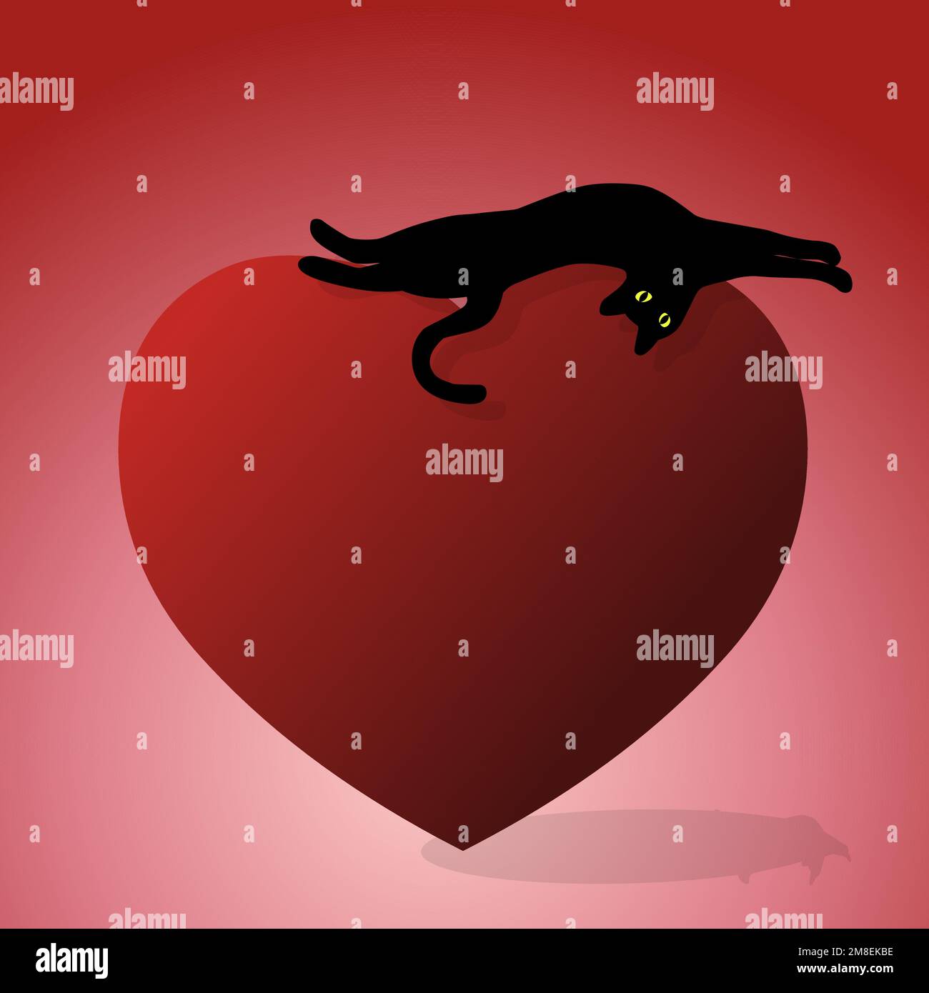 cat and heart valentine element for design Stock Vector Image & Art - Alamy