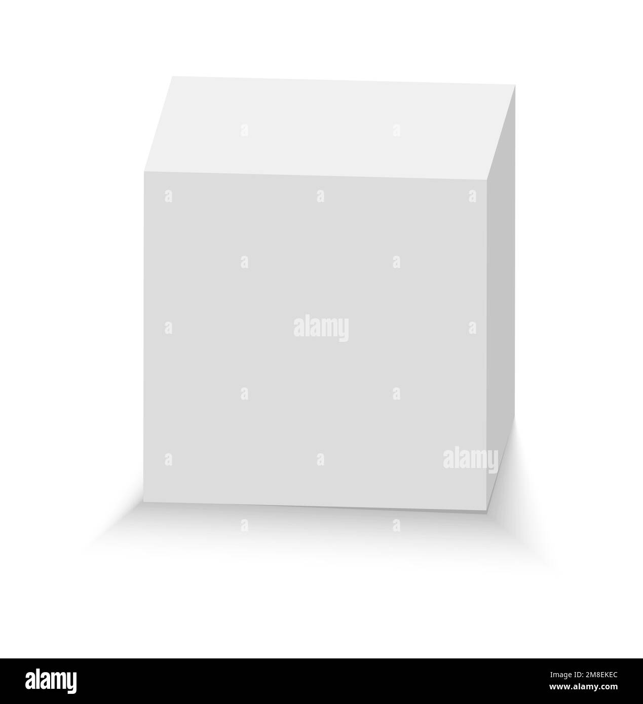 White cube. 3D abstract box with shadow. Geometric paper square empty ...