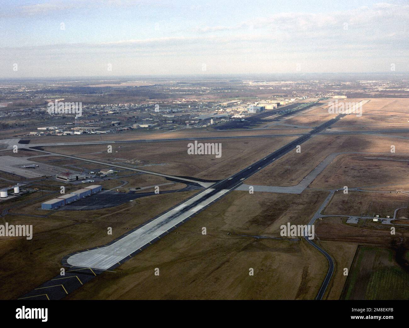 An aerial view of the base's runways. Base: Dover Air Force Base State ...