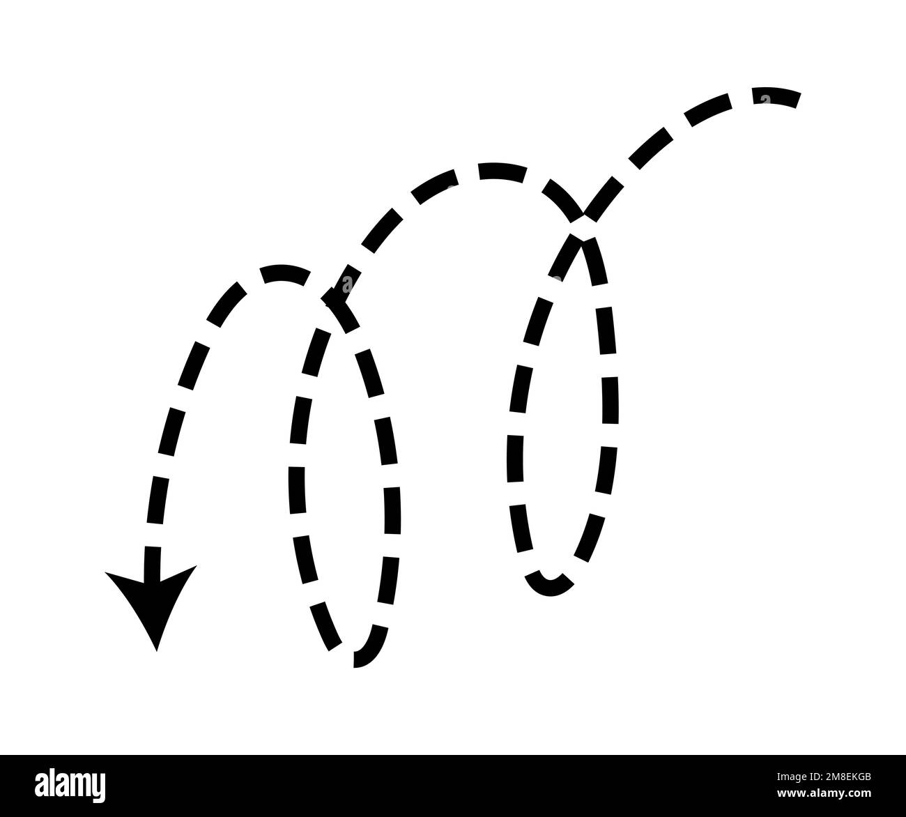 Dashed arrow set. Vector doodle dot line. Thin pointer arrows Stock ...