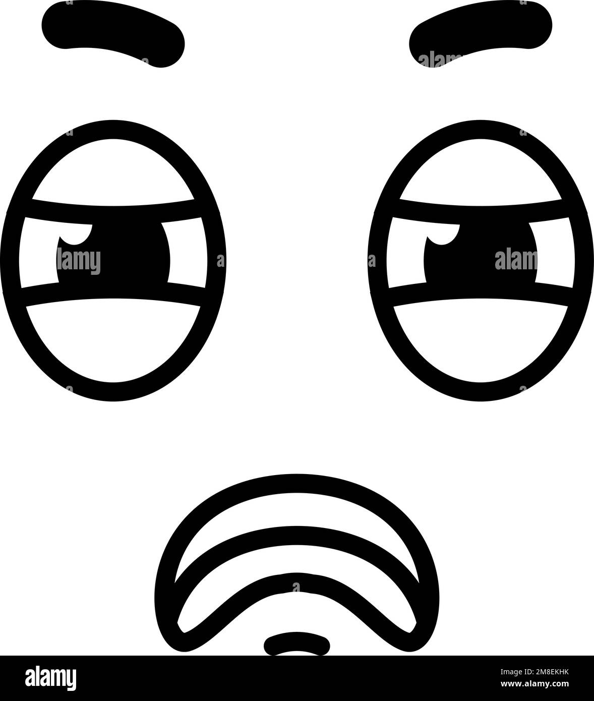 Suspicious Face Expression Comic Style Skeptic Doodle Stock Vector