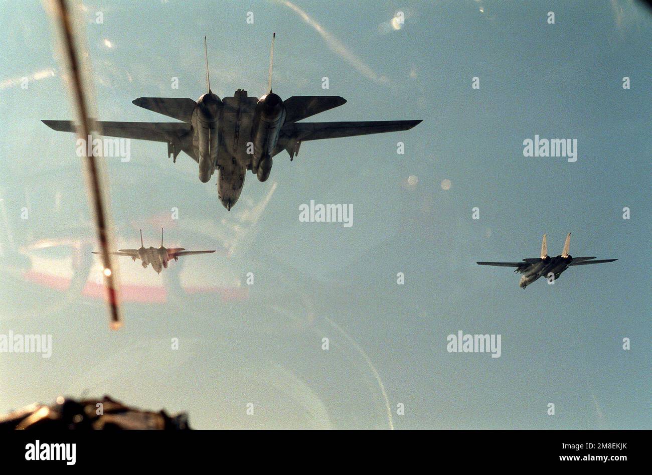 As seen from one of the aircraft, four Fighter Squadron 41 (VF-41) F ...