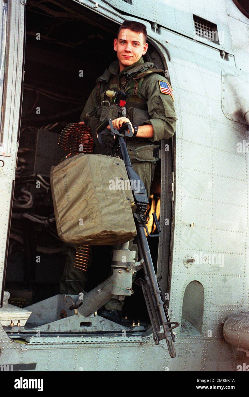 A flight crewman from Helicopter Anti-submarine Squadron 9 (HS-9 ...