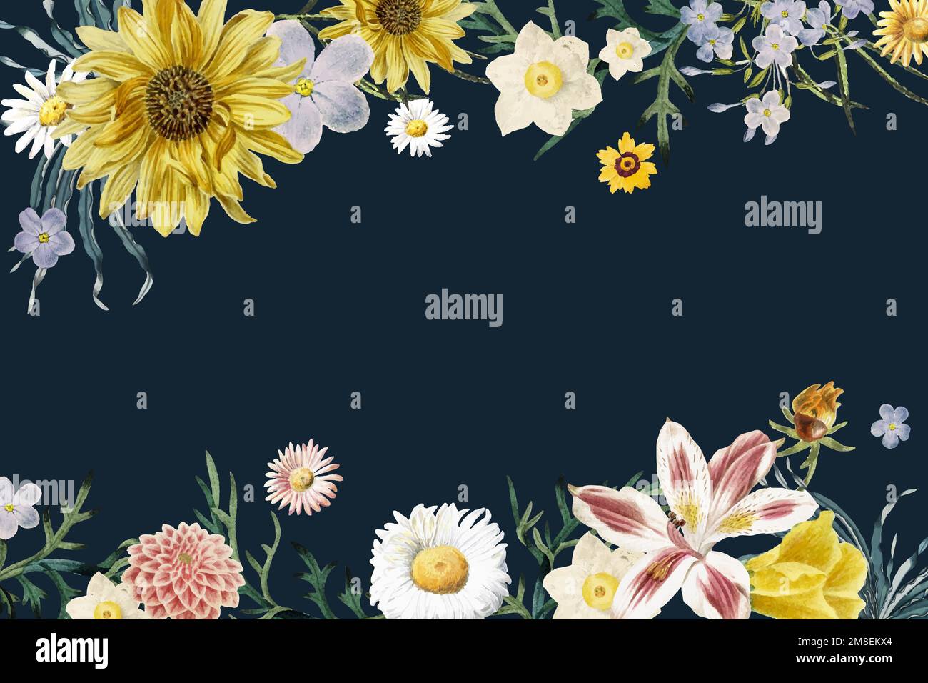 Floral border vintage frame vector Stock Vector Image & Art - Alamy