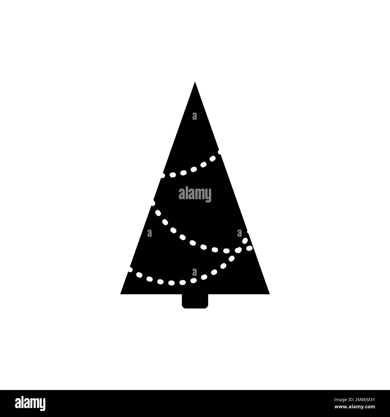 Christmas trees silfouette. Xmas simple shapes. Vector new year tree ...