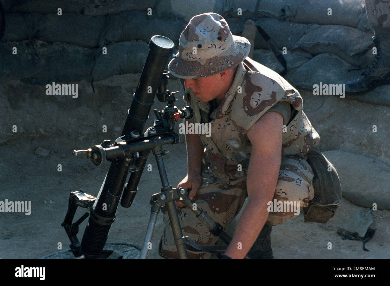 A member of Co. A., Marine Barracks, Eighth and Eye Streets, mans an M ...