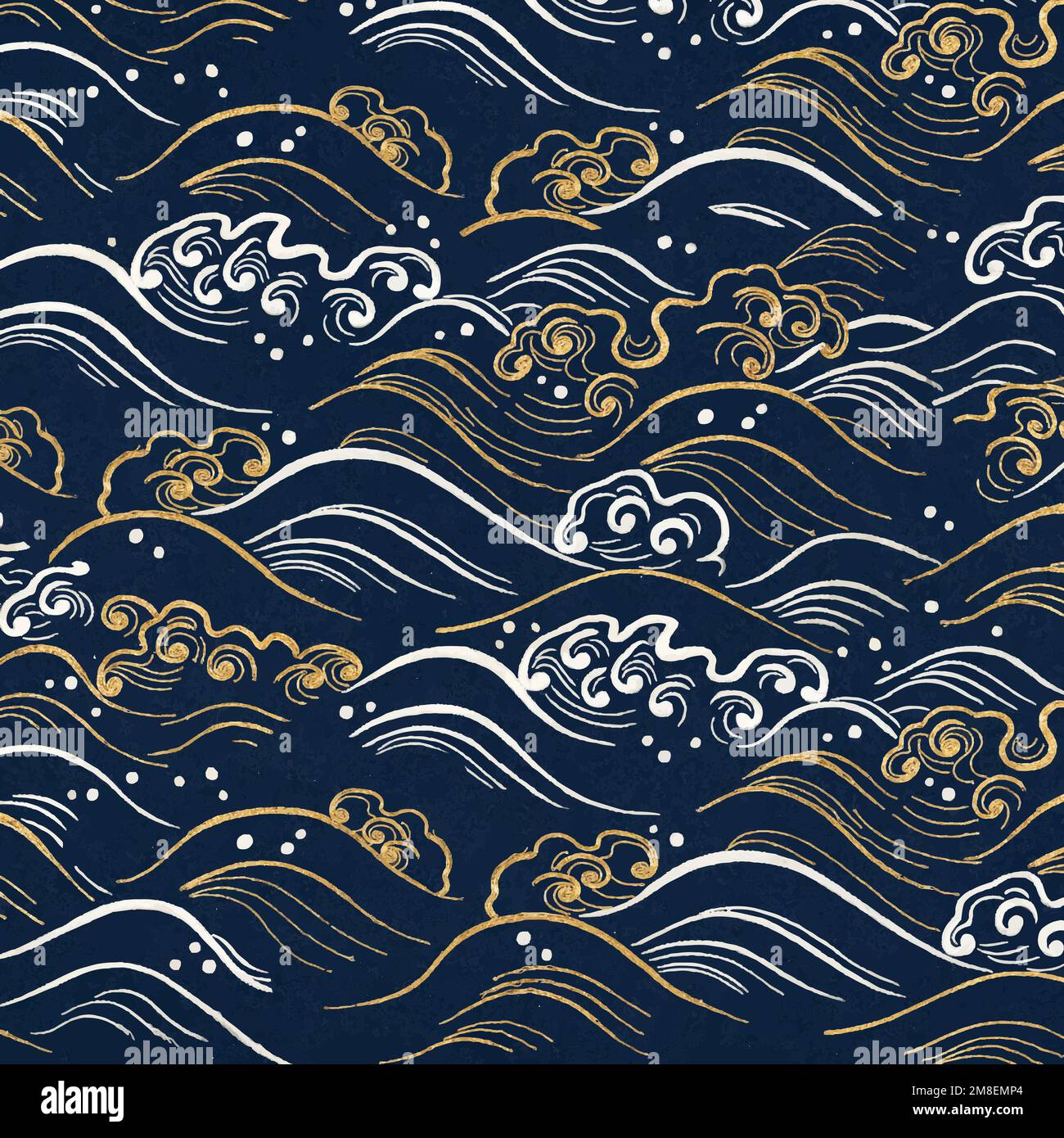 Blue wave pattern background vector, featuring public domain artworks ...
