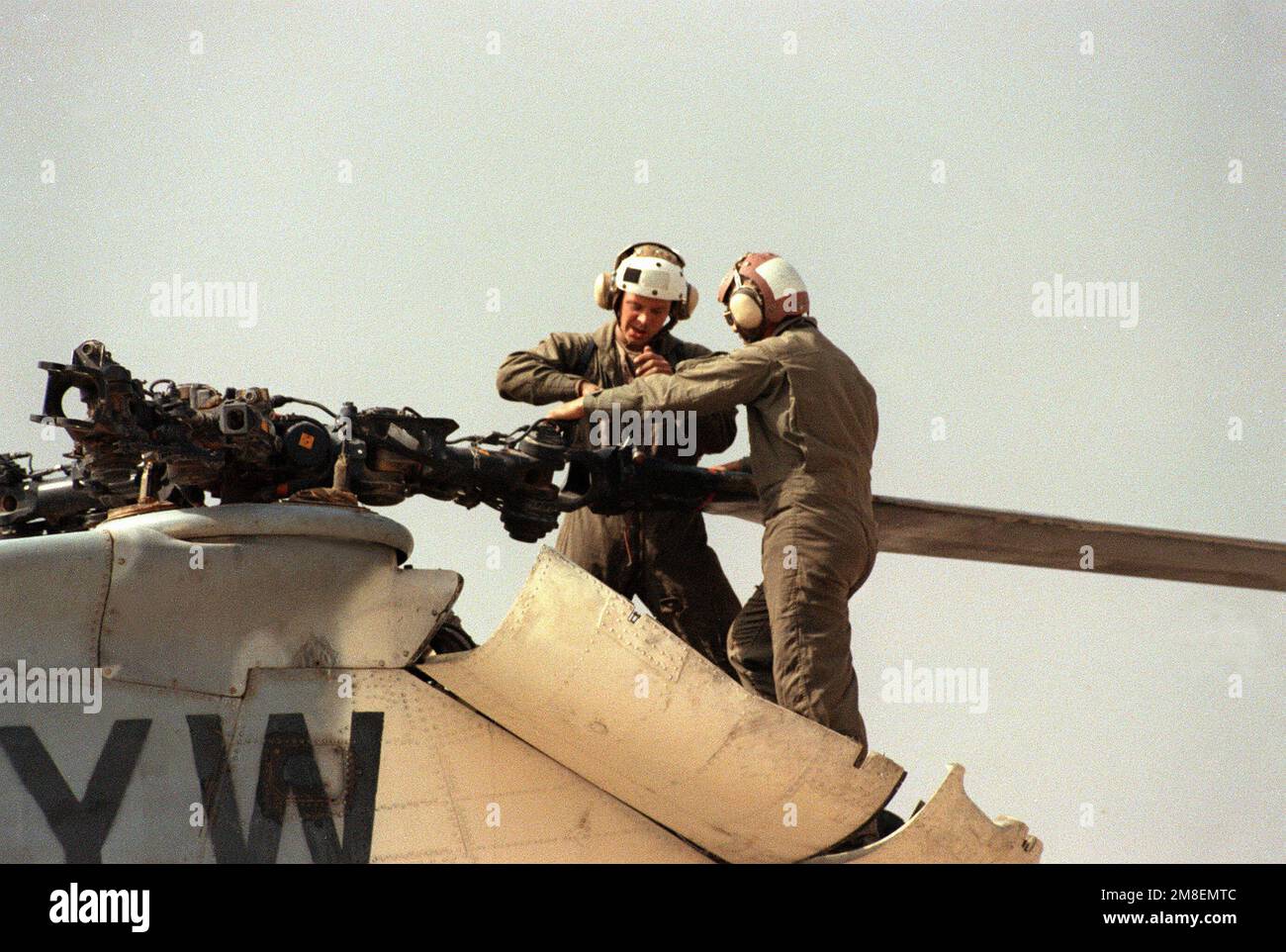 SGT. R.L. Ward, left, and SGT. G.M. Bullock of Marine Medium Helicopter ...