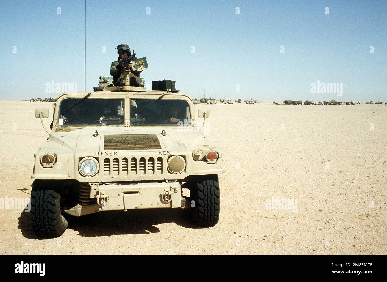 PFC. Andrew J. Dozier, 2nd Cavalry reconnaissance scout, stands guard ...
