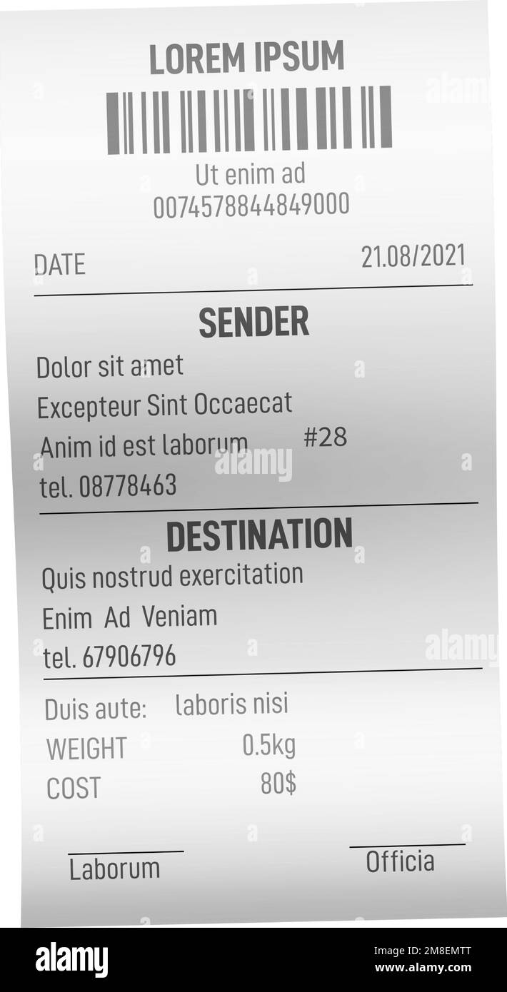 Payment bill mockup. Realistic check invoice paper Stock Vector Image ...