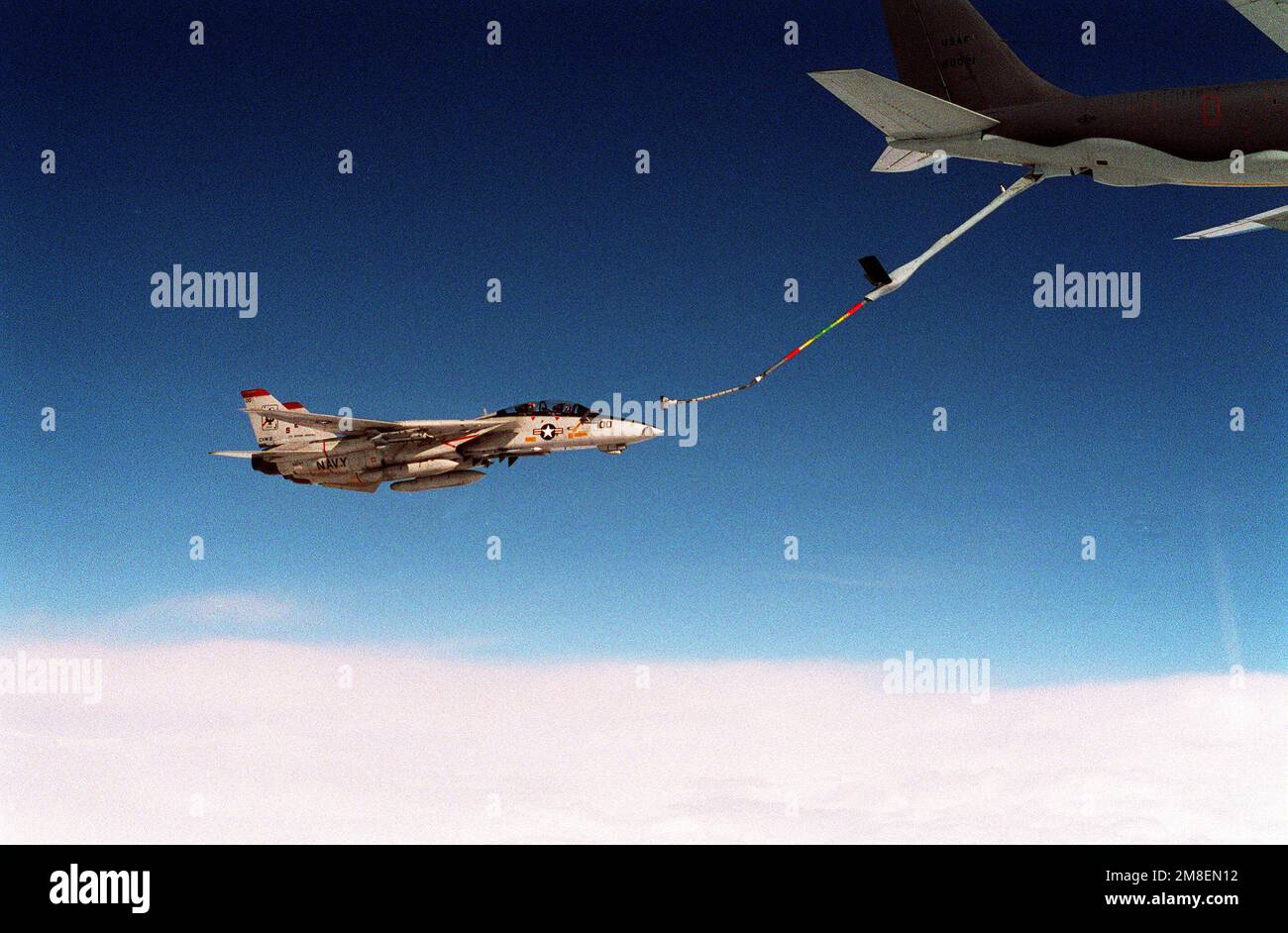 A Fighter Squadron 41 (VF-41) F-14A Tomcat aircraft conducts an in ...