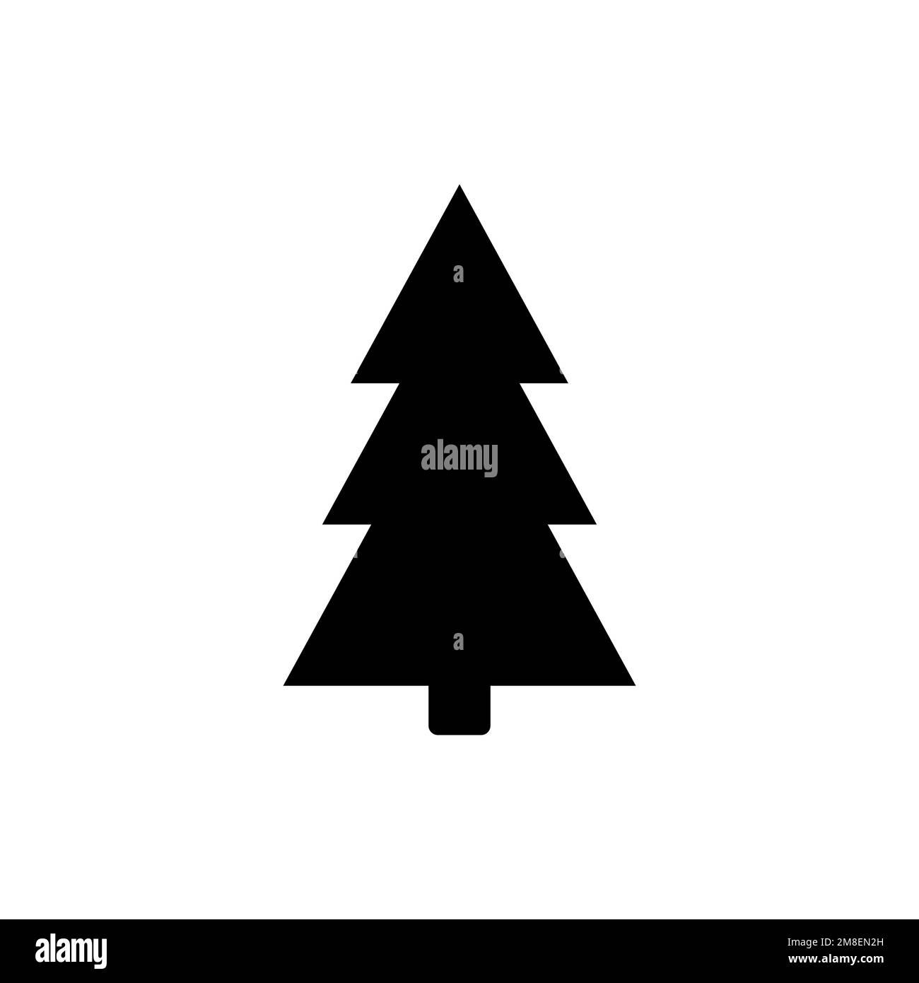 Christmas trees silfouette. Xmas simple shapes. Vector new year tree ...