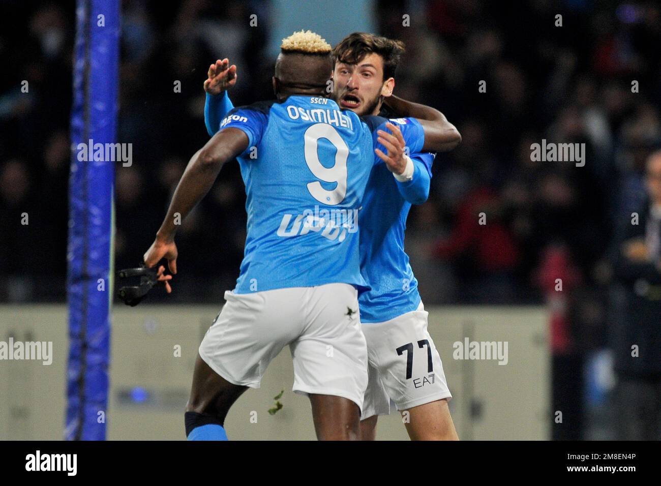 Napoli, Italy. 13th Jan, 2023. Victor Osimhen and Khvicha Kvaratskhelia ...