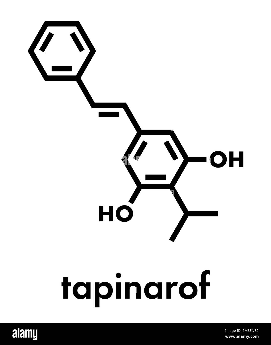 Tapinarof psoriasis drug molecule. Skeletal formula Stock Vector Image ...